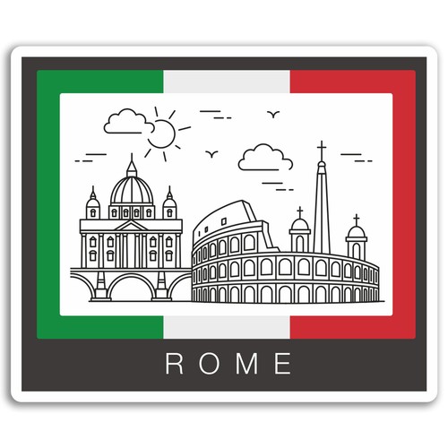 2 x 10cm Rome Italy Flag Vinyl Stickers - Travel Sticker Laptop Luggage ...