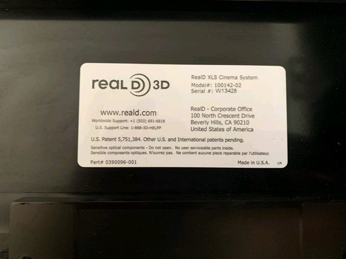 SONY REALD 3D Projector DUAL LENSE XLS THEATER UNIT W CASE 100142-02 ...