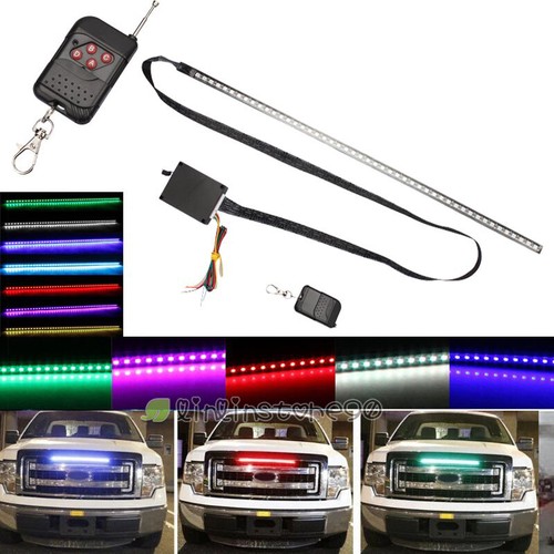 22inch 7 Color 48 LED RGB Scanner Flash Car Strobe Light Kit Strip ...