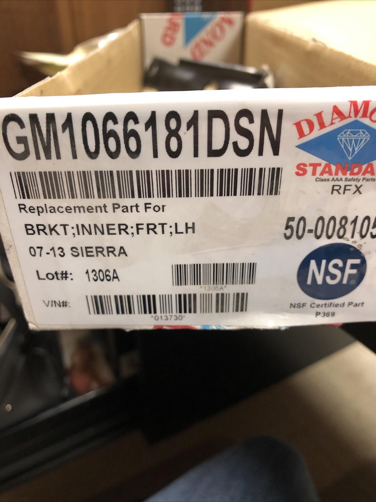 New Bumper Bracket Front Left Fits GMC Sierra 1500 2007-2013 GM1066181 ...