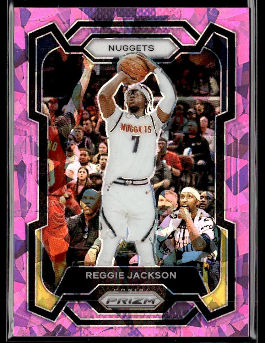 2023-24 Panini Prizm Reggie Jackson Pink Ice Prizm #235 Denver Nuggets ...