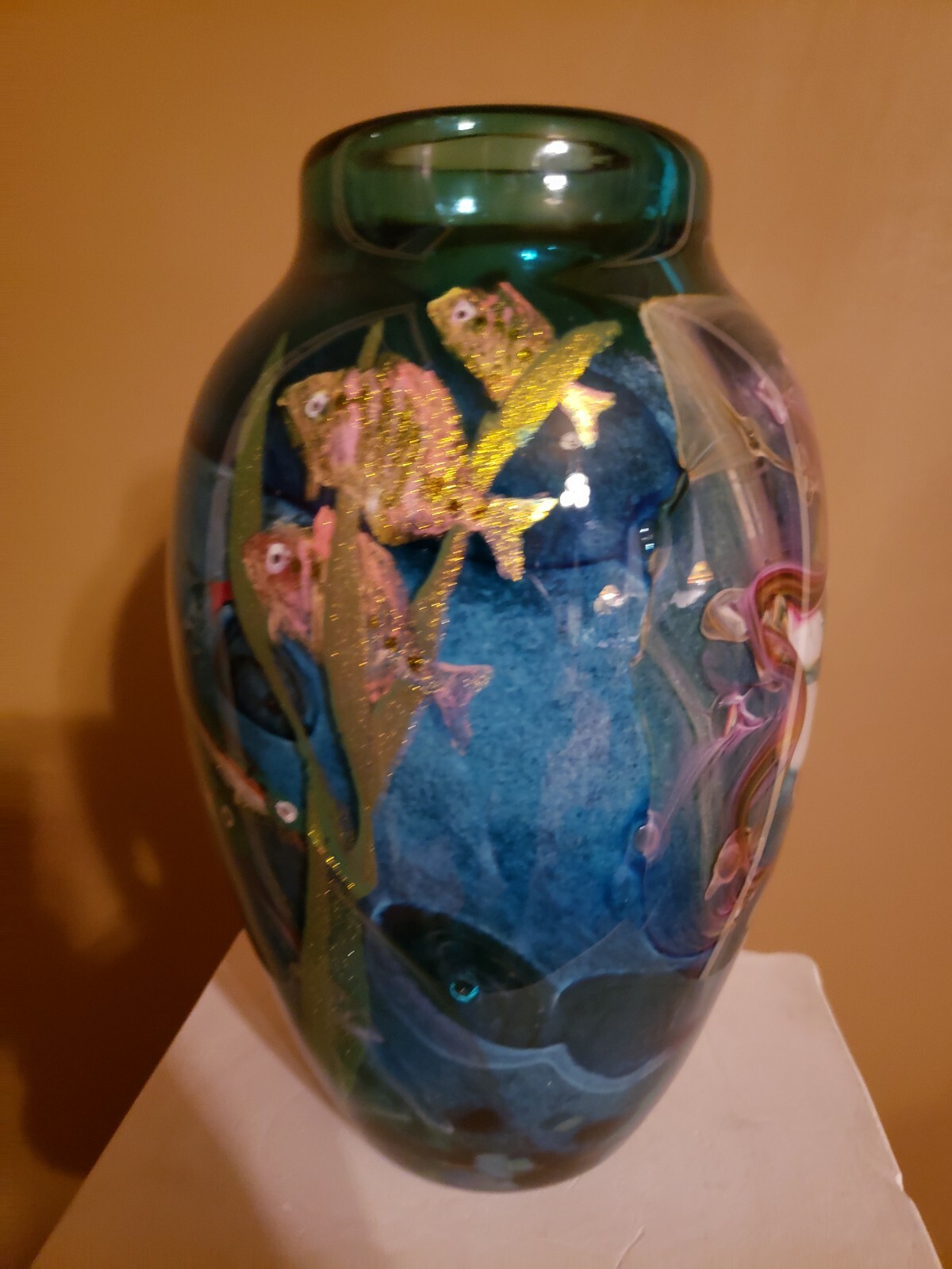 Signed David Small Art Glass Vase Marine Reliquary Series | eBay