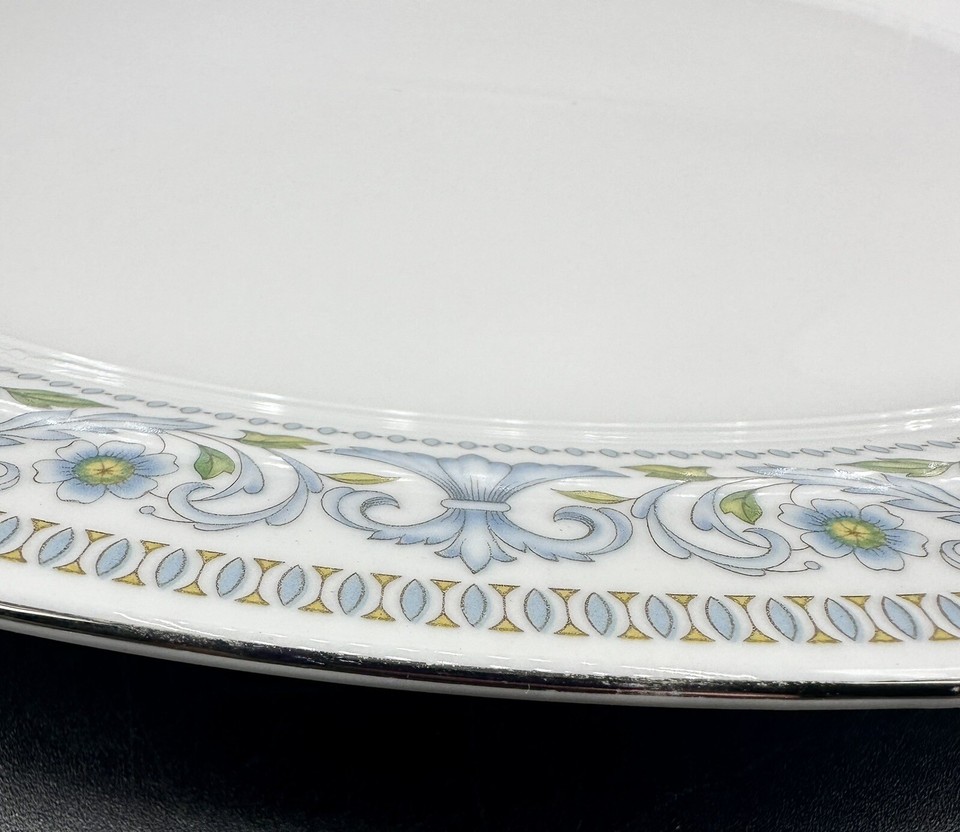 Vintage Crown Ming Princess Platter Fine China Blue Floral Filigree ...