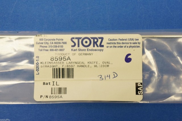 Karl Storz 8595A Kleinsasser Laryngeal Knife Oval Straight F/8597 ...