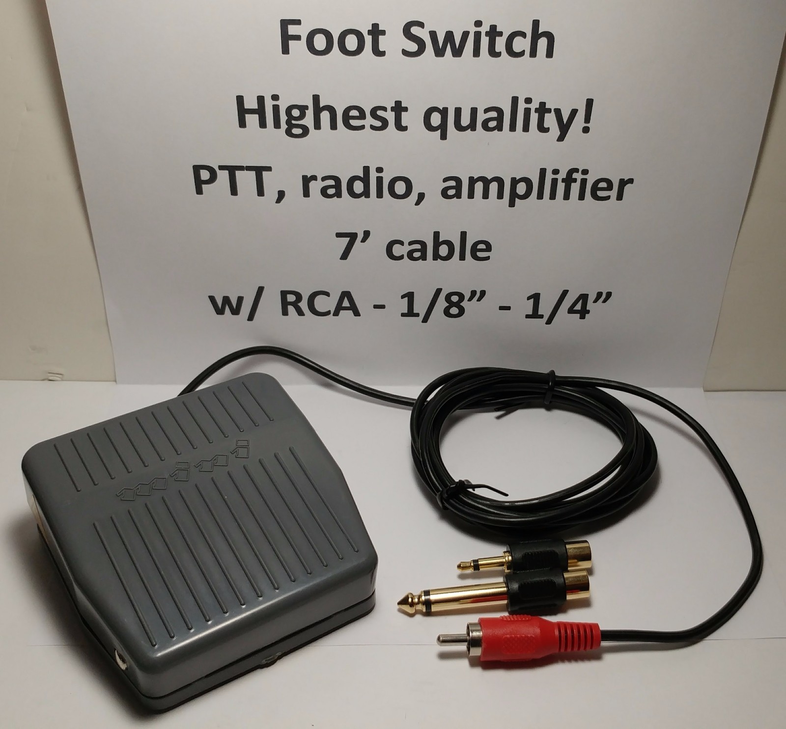 Foot Switch PTT 3.5 mm 1/8 1/4 RCA plug Radio amplifier HAM CB ...