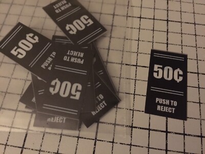 Push To Reject Arcade Coin Door Button Insert | 20 Pack | 16 X 29mm ...