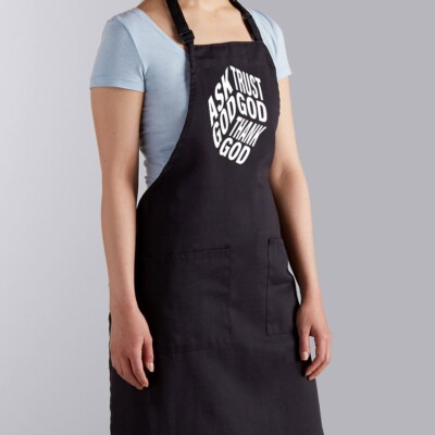 Ask God Trust God Thank God Faith Gift Apron Chef Cooking Grill BBQ ...