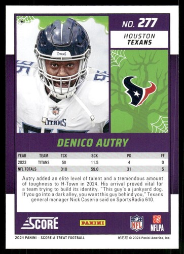 2024 Score-A-Treat #277 Denico Autry | eBay