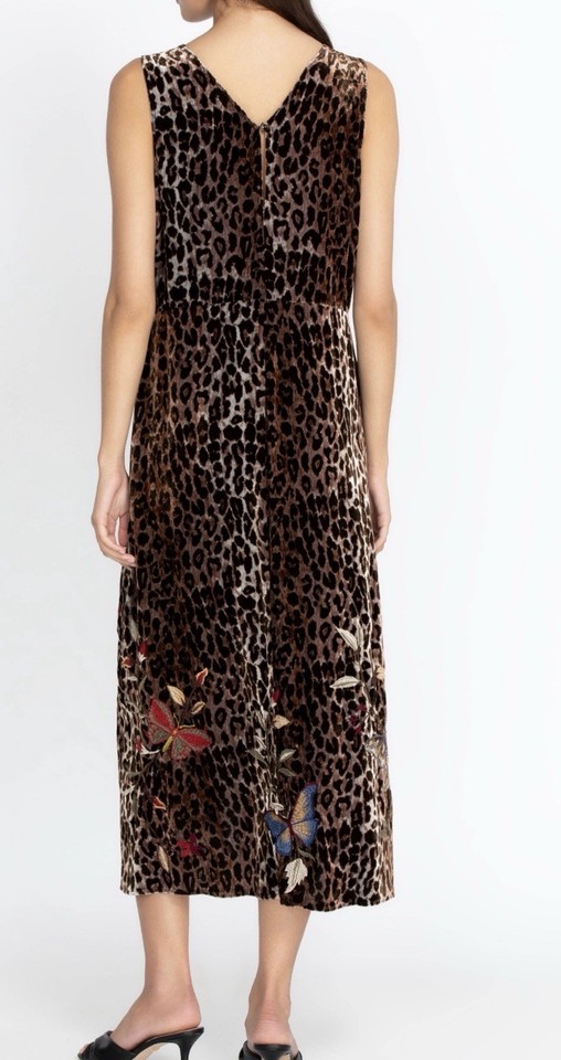 Johnny Was Penelope Velvet Embroidered Leopard Maxi Tank Dress Large 🐆 ...