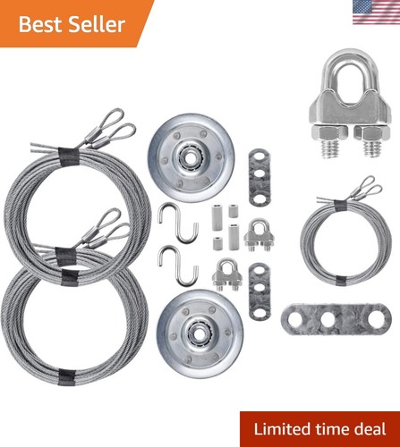 Versatile Garage Door Cable Replacement Kit with Heavy Duty Pulleys ...