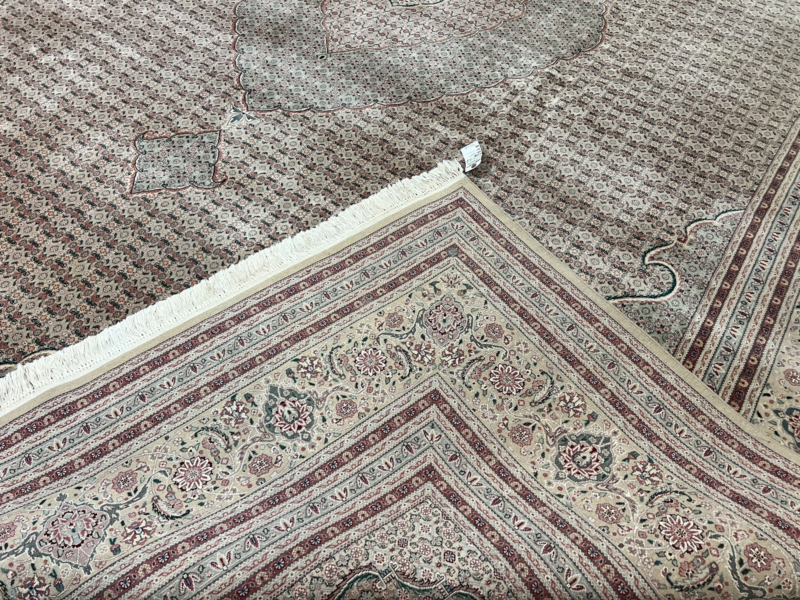Pakistani Rug 12x15 Wool & Silk Handmade Vintage Carpet Herati Mahi ...