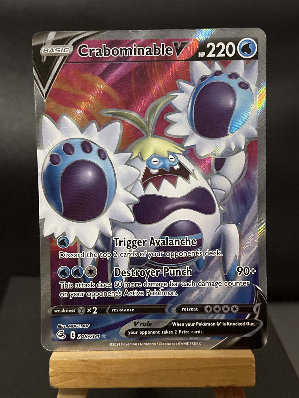 Pokémon TCG Crabominable V Fusion Strike 248/264 Holo Full Art Ultra ...