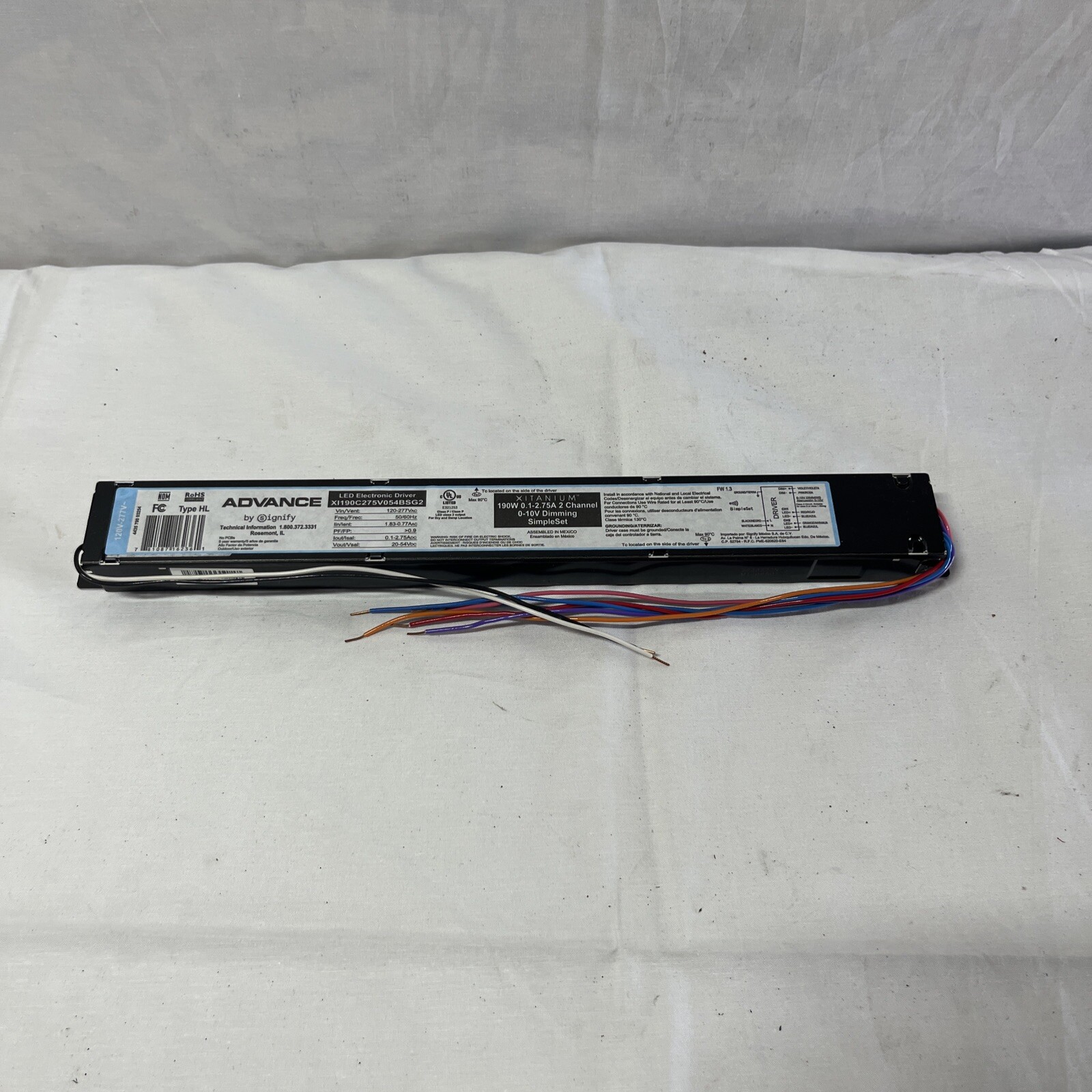 Advance Dimmable LED Driver - 190W 100-277 Vac 100-2750 mA ...