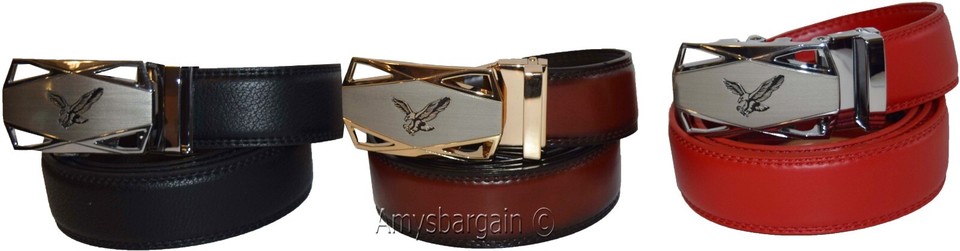 Comfort Slide Click Leather Automatic Belt Men's Buckle Lock Dress ...