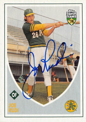 Joe Rudi autographed baseball card (Athletics) 2002 Topps Super Teams ...