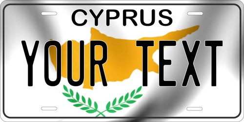 Cyprus Flag Wave License Plate Personalized Car Auto Bike Motorcycle ...