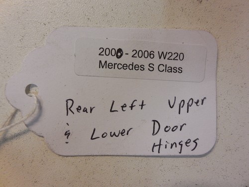 00-06 W220 Mercedes S Class Rear Left Upper & Lower Door Hinges Black ...
