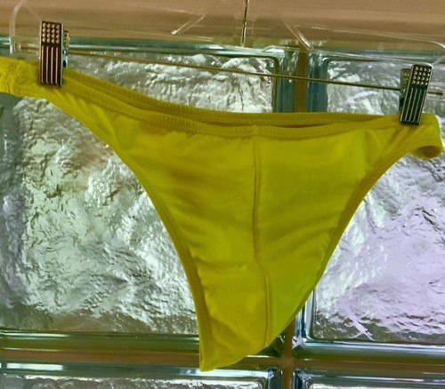 One (1) pair of Mens Genuine Speedo Thong Yellow Swimsuit Size XL | eBay