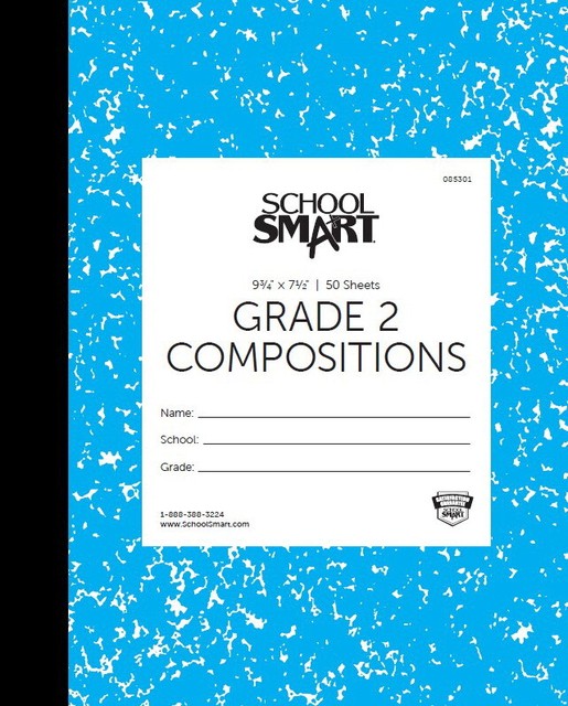 School Smart Skip-A-Line Ruled Composition Book Grade 2 Blue 100 Pages ...