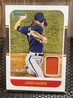JOSH HADER 2021 PANINI DONRUSS "1987 RETRO" MILWAUKEE BREWERS JERSEY ...