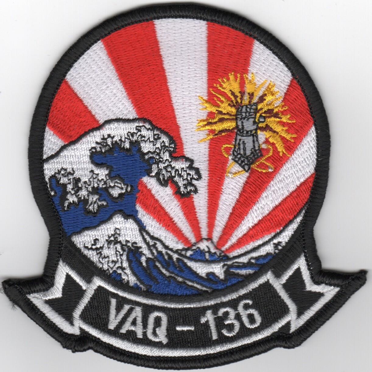 5" NAVY VAQ-136 SQUADRON TIDAL WAVE GAUNTLETS MILITARY EMBROIDERED ...