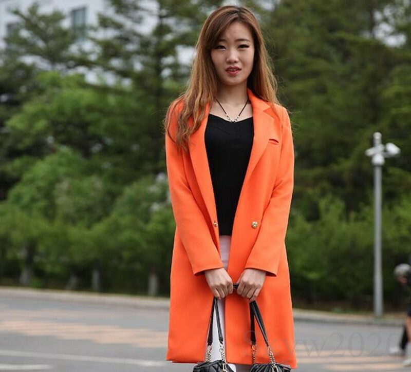 Womens One Button Slim Fit Jacket Blazers Casual OL Chinlon Cotton Mid ...