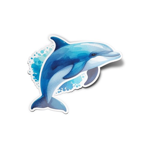 Pack x5 AUTOCOLLANTS STICKERS vinyle Dauphin bleu aquarelle marine ...