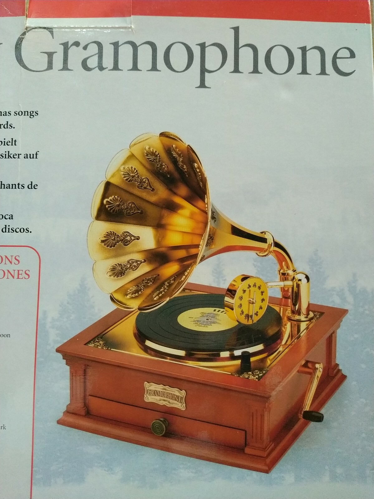 Mr Christmas Holiday Gramophone W/3 Records Music Box Classic Songs ...