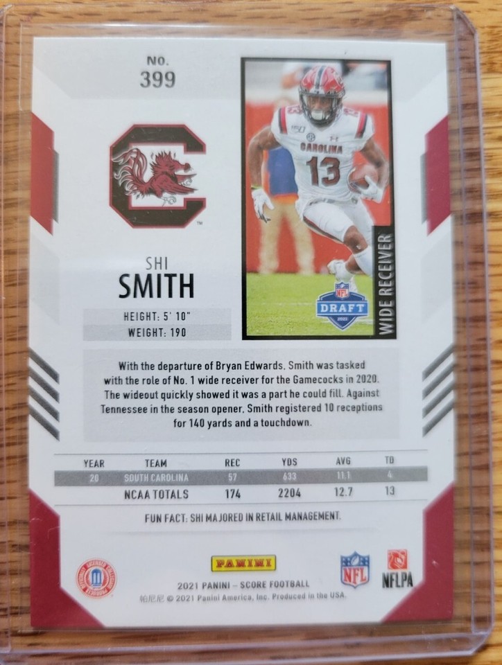 2021 Panini Score Shi Smith Rookie Card 399 Showcase Blue 39/100 Rpa Sp ...