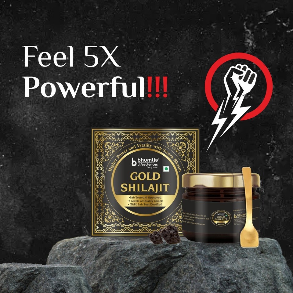 Bhumija Gold Shilajit Resin | Asphaltum | 20g Glass Jar | eBay