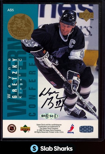 1996 UPPER DECK WAYNE GRETZKY MARIO LEMIEUX DUAL AUTO ALL STAR GAME ...