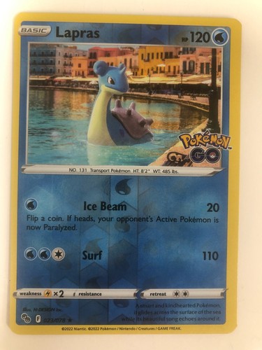 Pokemon Lapras Pokemon GO 2022 Reverse Holo Foil NM 023/078 Box 4 | eBay