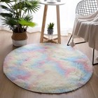 Plush Round Rug Fluffy White Carpets for Living Room Soft Home Decor ...