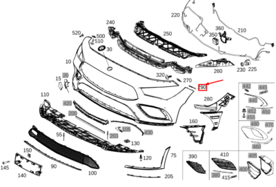 MB CLA C118 bumper front left top mounting rail A1188850201 NEW ...
