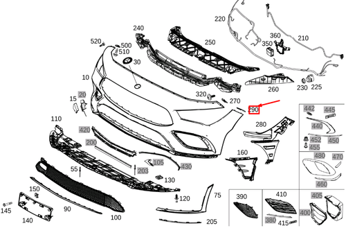 MB CLA C118 Front Bumper Left Upper Mounting Rail A1188850201 NEW ...