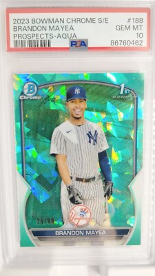 PSA 10 BRANDON MAYEA ROOKIE Aqua /99 Mint GEM RC 2023 Yankees PSA 10 | eBay