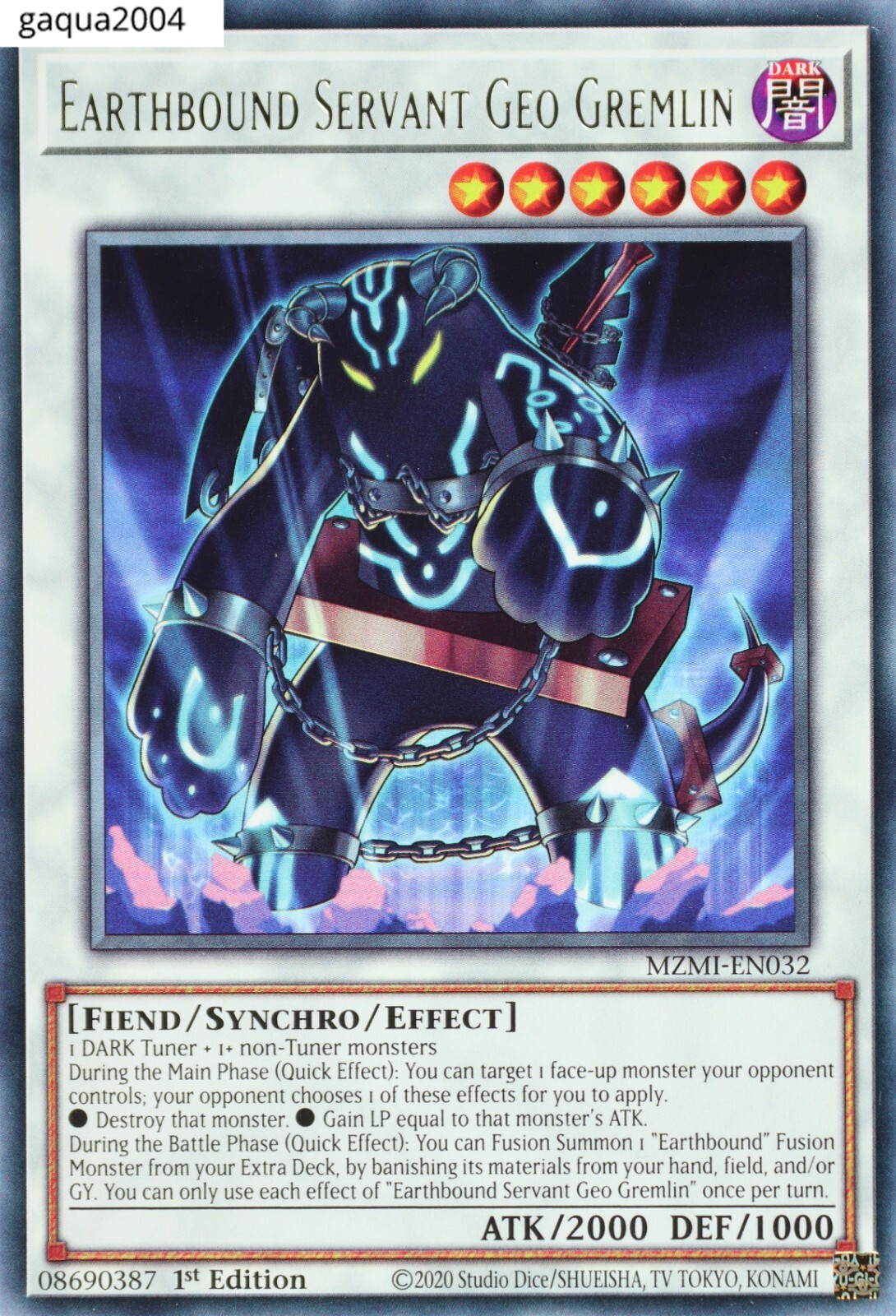 YuGiOh Earthbound Servant Geo Gremlin MZMI-EN032 Rare 1st Edition | eBay
