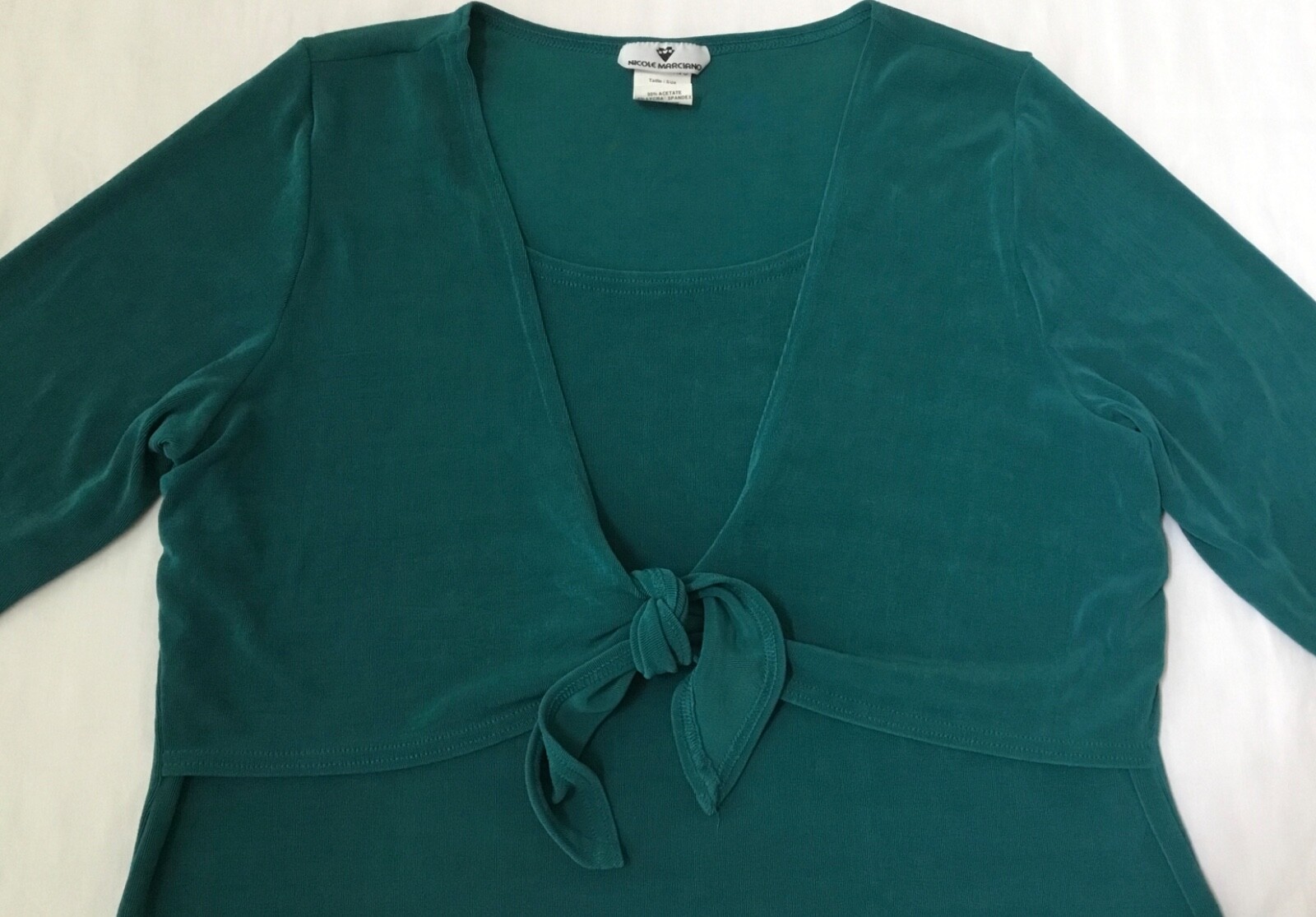 Plus Size Nicole Marciano Turquoise Draped Travel Cru… - Gem