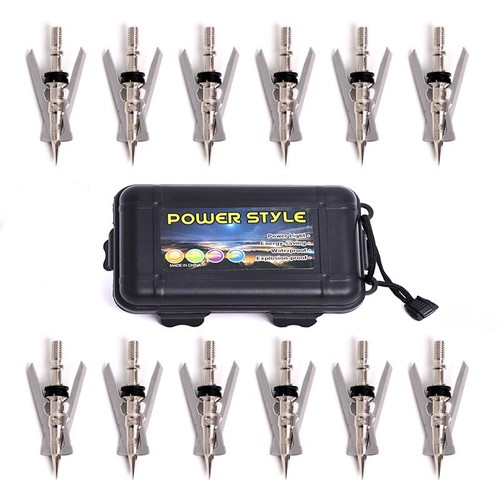 12Pcs Archery Broadheads 2 Blade 100 Grain 2" Cut Dia Hunt Expandable ...