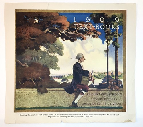 Vintage Art Print George W. Hood 1909 Textbooks Design of Book Cover ...