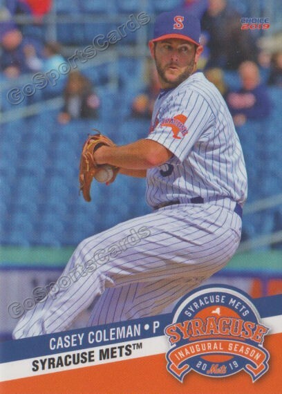2019 Syracuse Mets Casey Coleman RC Rookie New York | eBay