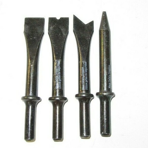 4 Piece 5" LONG BIT SET FOR AIR CHISEL PUNCH HAMMER TOOL FLAT TAPERED ...