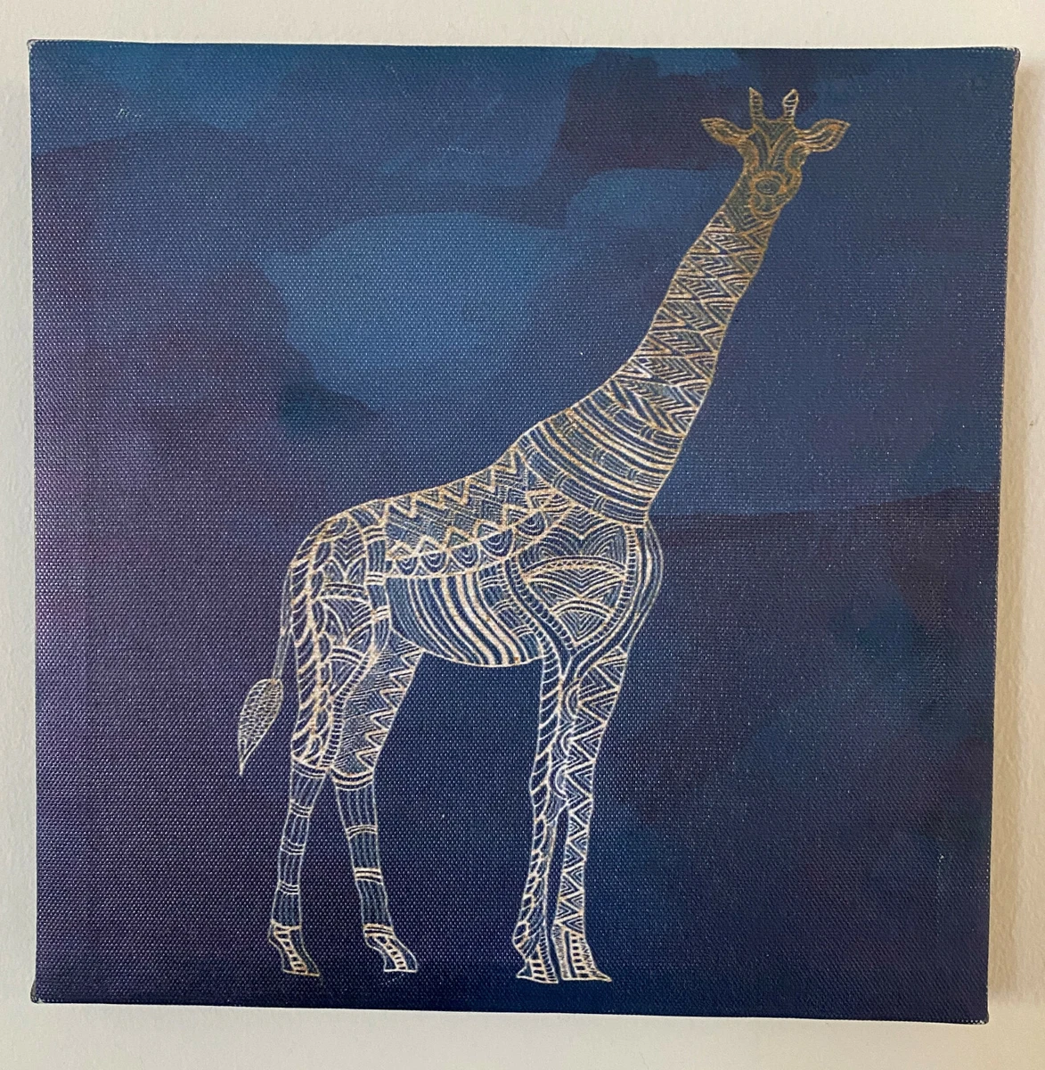Dark Blue Giraffe Print