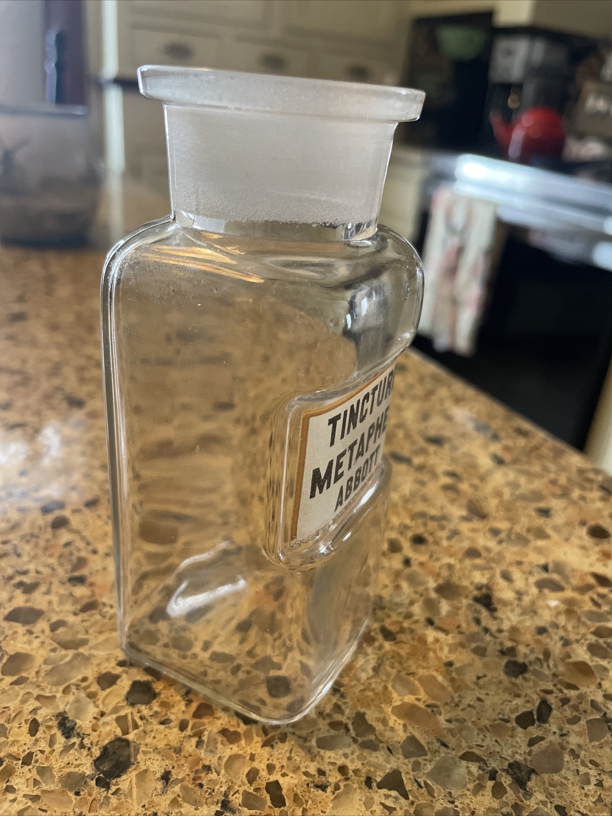 Antique Abbott Medicine Bottle jar Tincture Metaphen Vintage Apothecary ...