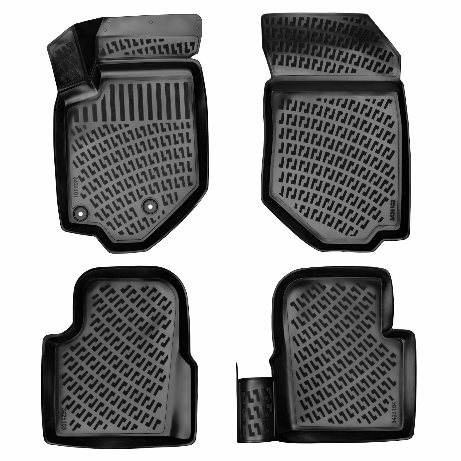 Custom Molded Rubber Floor Mat for Citroen DS3 Crossback 2018-Up (Black ...