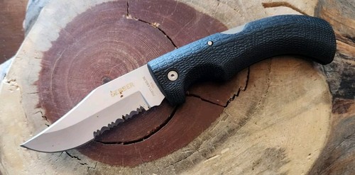 Gerber 650 Gator Grip 5 inch Lockback Combo Edge Blade Knife USA ...