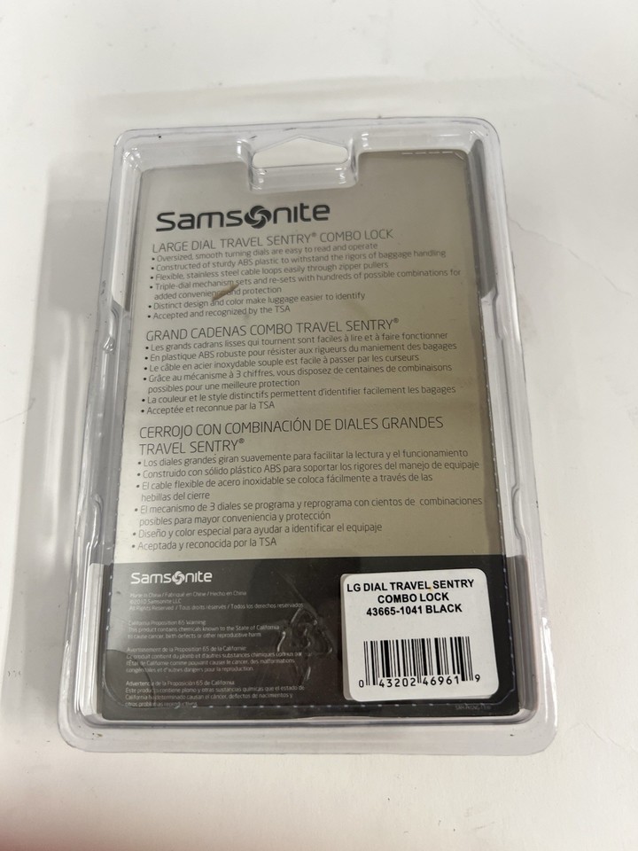 Samsonite Travel Sentry Approved 3 Dial Combination Lock New | eBay