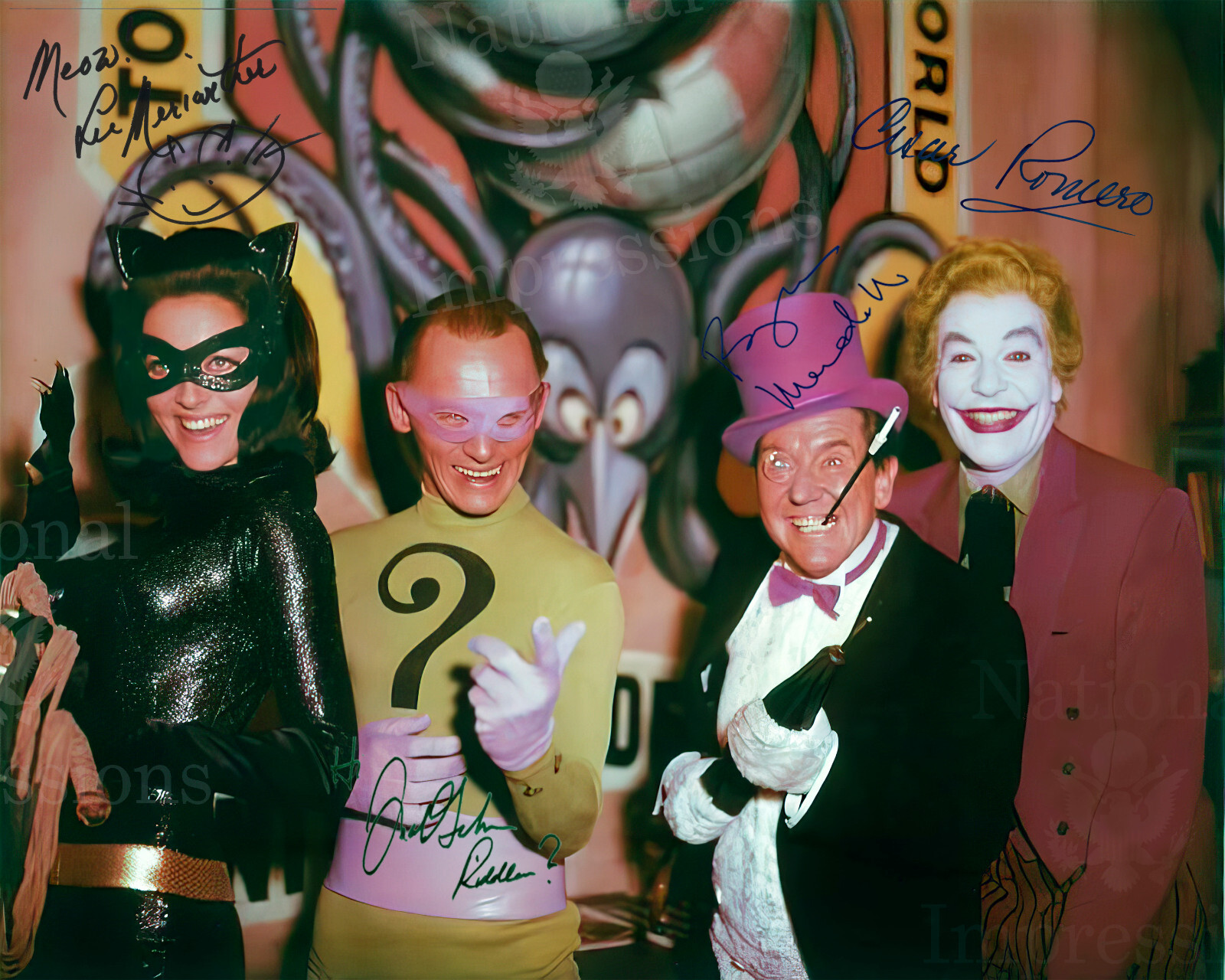 Batman villians Riddler Penguin Catwoman Joker Autographed 8x10 Photo ...