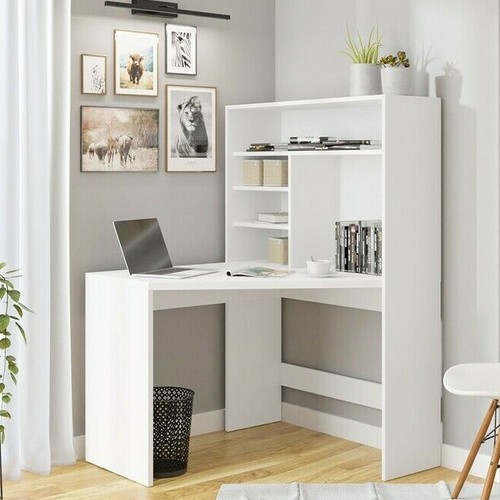 Computer Corner Desk ZAYDEN Study Kids Workstation Bookcase New | eBay UK