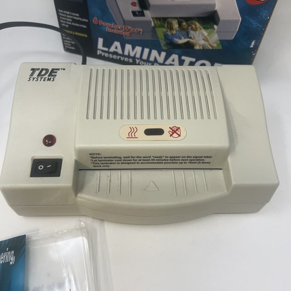 TDE Systems 4”x6” Laminator Perfect For ID’s Badges & Pictures | eBay